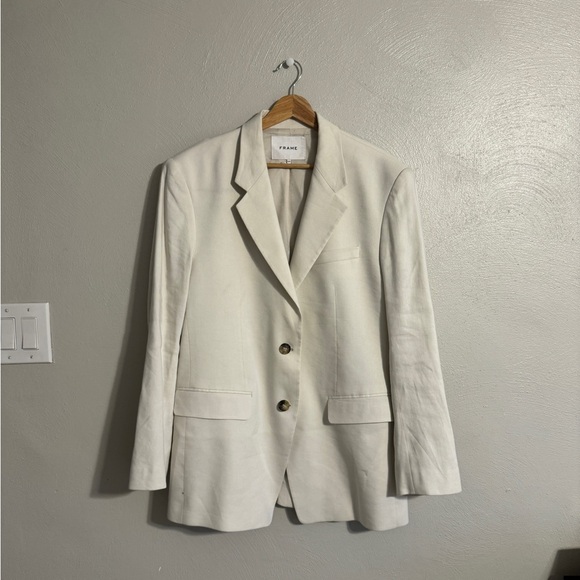 Frame Denim | Jackets & Coats | Frame Linen Blend Blazer | Poshmark